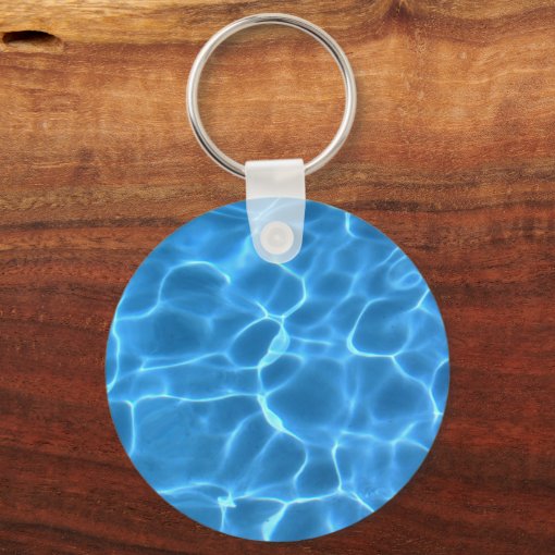 Red I Love Swimming Blue Swimming Pool Keychain | Zazzle
