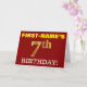 Red, Imitation Gold "7th BIRTHDAY" Birthday Card | Zazzle