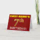 Red, Imitation Gold "7th BIRTHDAY" Birthday Card | Zazzle