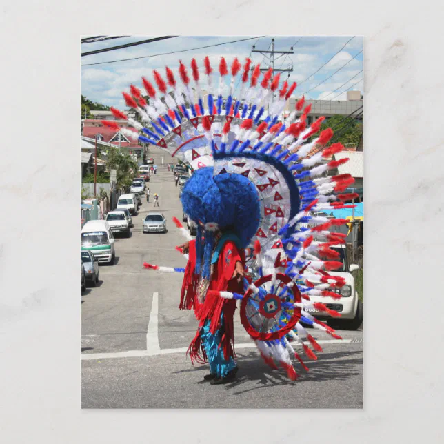 Red Indian Costume, Traditional Mas, Carnival Postcard | Zazzle