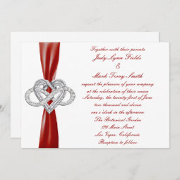 Red Infinity Heart Wedding Invitation | Zazzle