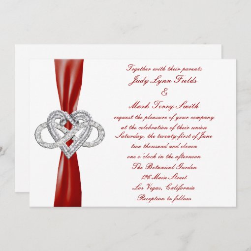 Red Infinity Heart Wedding Invitation | Zazzle