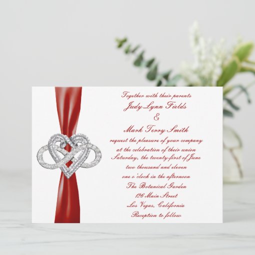Red Infinity Heart Wedding Invitation | Zazzle