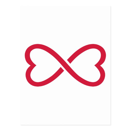 Red infinity love hearts postcard | Zazzle.com