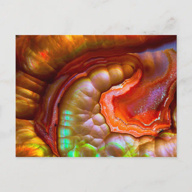 Red iridescent Fire Opal Postcard | Zazzle