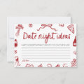 Red Italian Date night ideas Bridal Shower Game Invitation | Zazzle