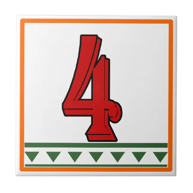 Red Italian House Signs Letters & Numbers Tile | Zazzle