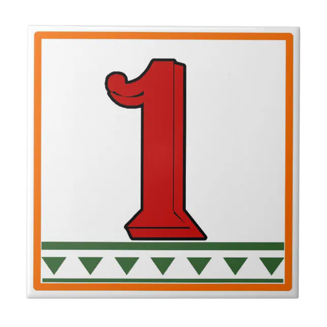 Red Italian Letters & Numbers Ceramic Tile | Zazzle