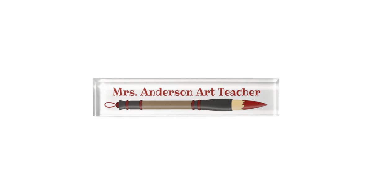 Red Japanese Brush Personalize Desk Name Plate | Zazzle