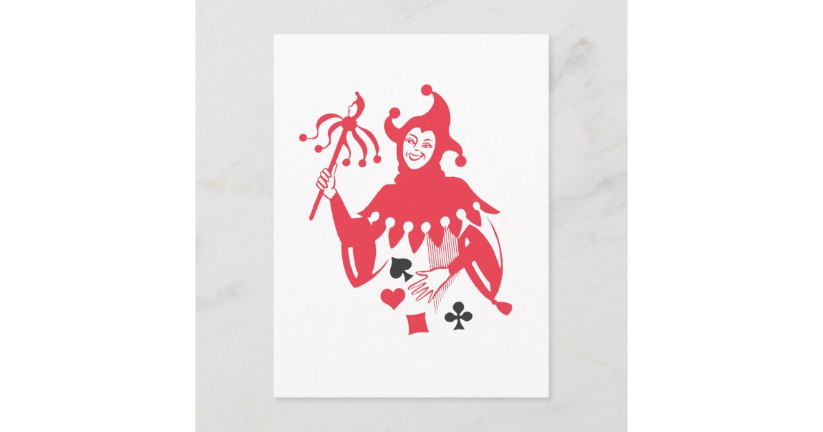Red joker postcard | Zazzle