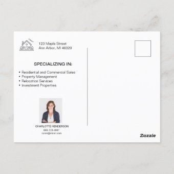 Red Just Sold Real Estate Marketing Logo Postcard | Zazzle
