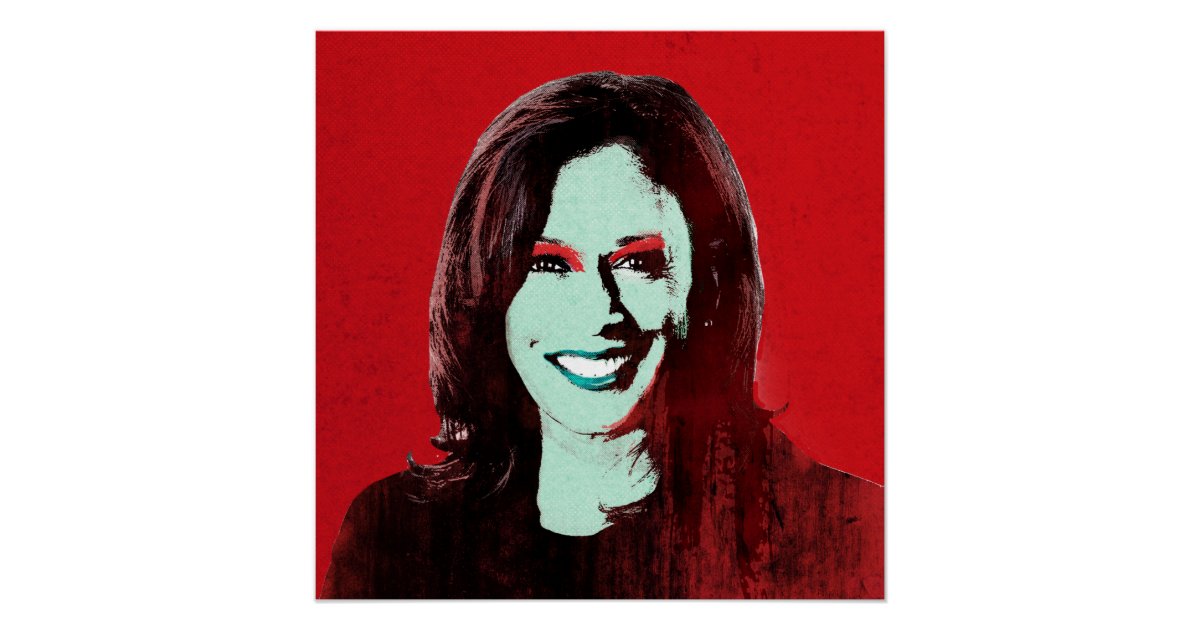 Red Kamala Harris Pop Art Poster | Zazzle