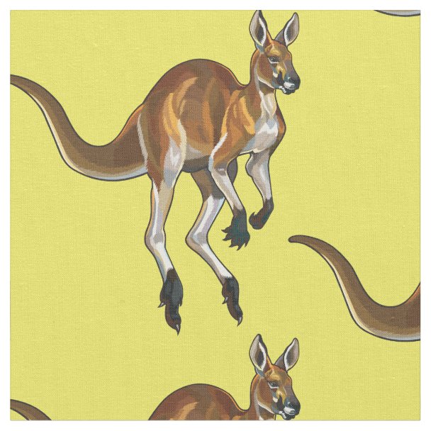 red kangaroo fabric | Zazzle