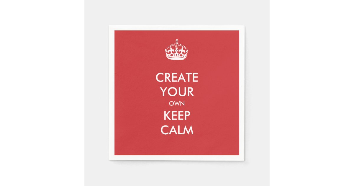 Red Keep Calm and Carry On Party Paper Napkins | Zazzle