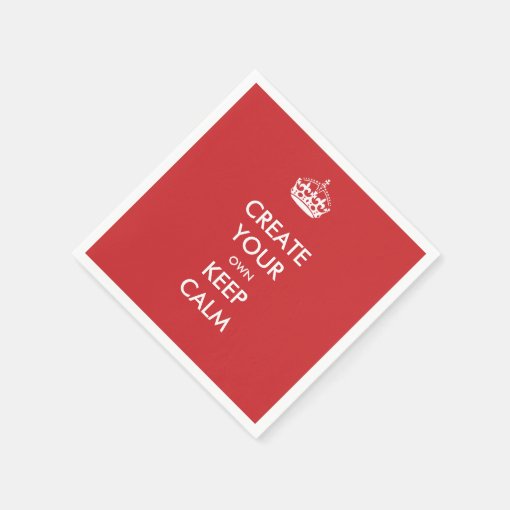 Red Keep Calm and Carry On Party Paper Napkins | Zazzle