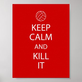 Red Keep Calm Volleyball Poster | Zazzle