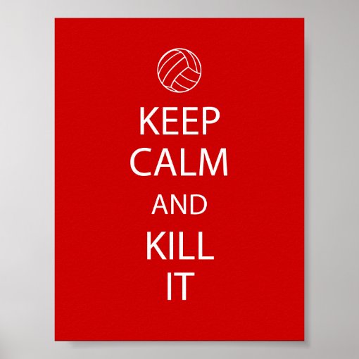 Red Keep Calm Volleyball Poster | Zazzle