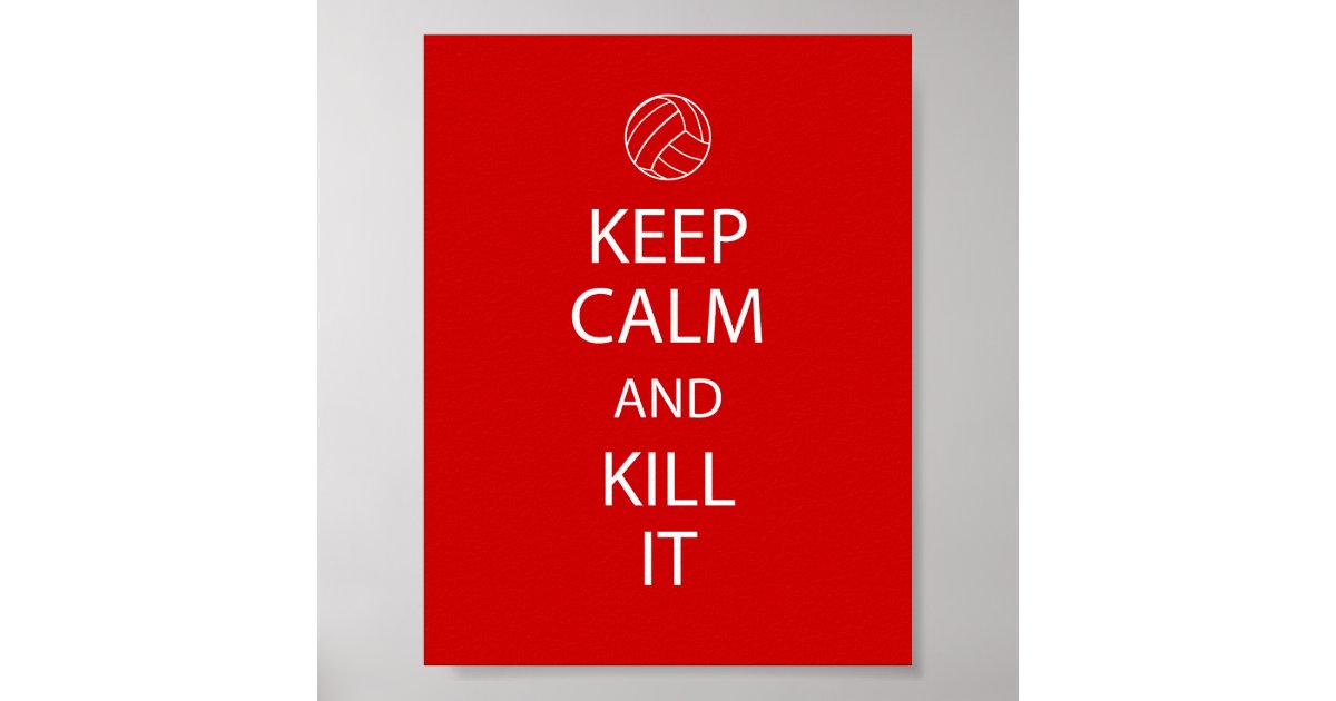 Red Keep Calm Volleyball Poster | Zazzle