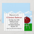Red Kettle Grill and Picket Fence Party Invitation | Zazzle