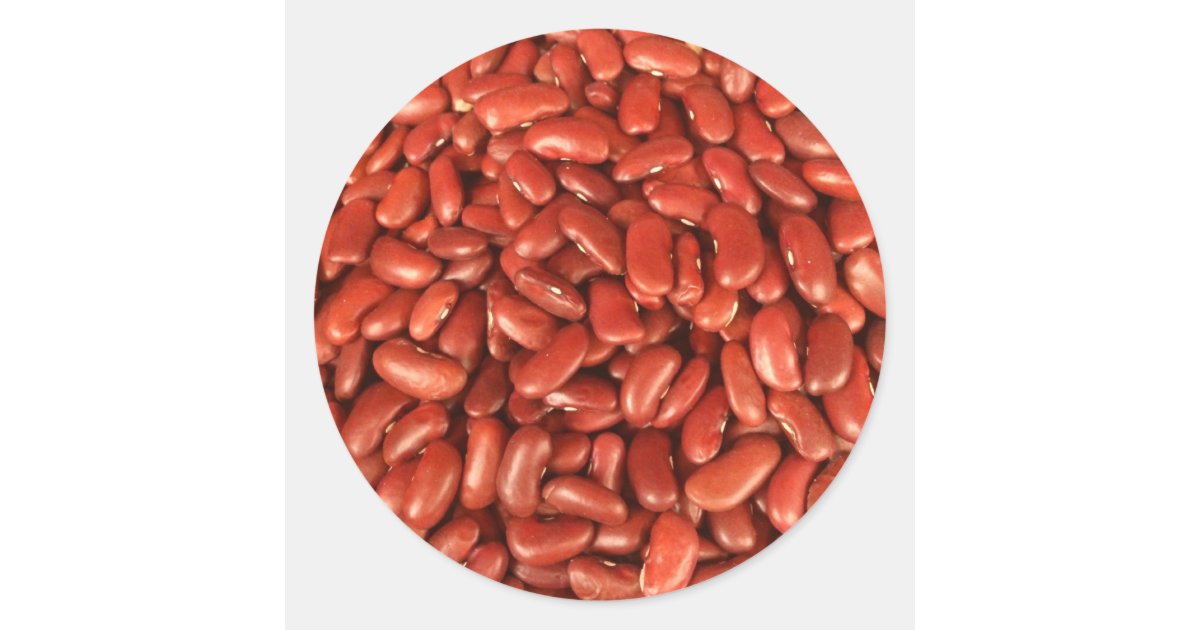 Red Kidney Beans Classic Round Sticker | Zazzle