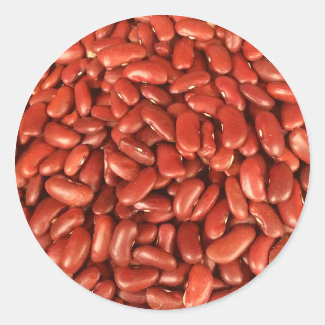 Red Kidney Beans Classic Round Sticker | Zazzle