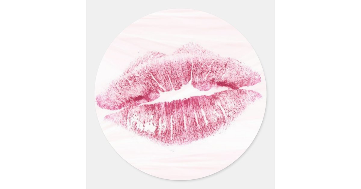 Red Kiss Lips Stickers | Zazzle