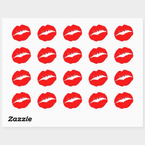 Red Kissy Lips Sticker | Zazzle