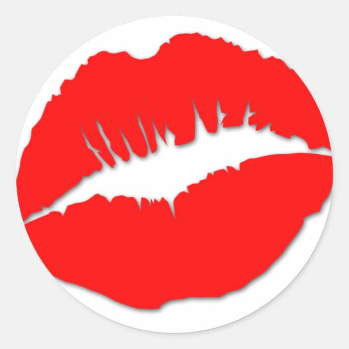 Red Kissy Lips Sticker | Zazzle