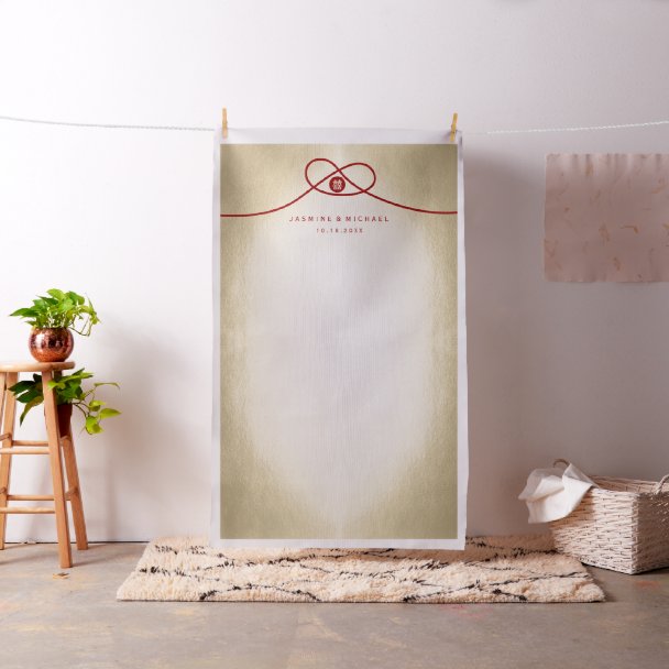 Double Happiness Knot Wedding Photo Backdrop Cloth | Zazzle