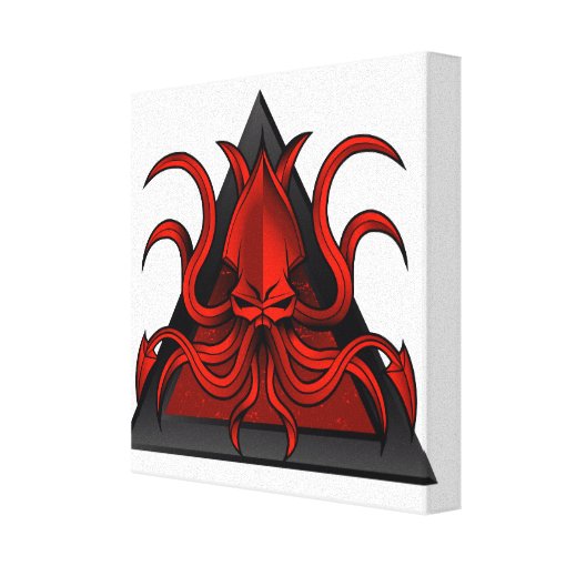 red kraken illustration canvas print | Zazzle