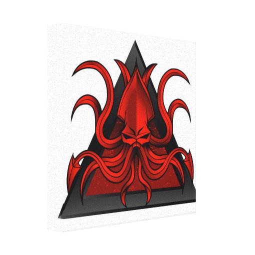red kraken illustration canvas print | Zazzle