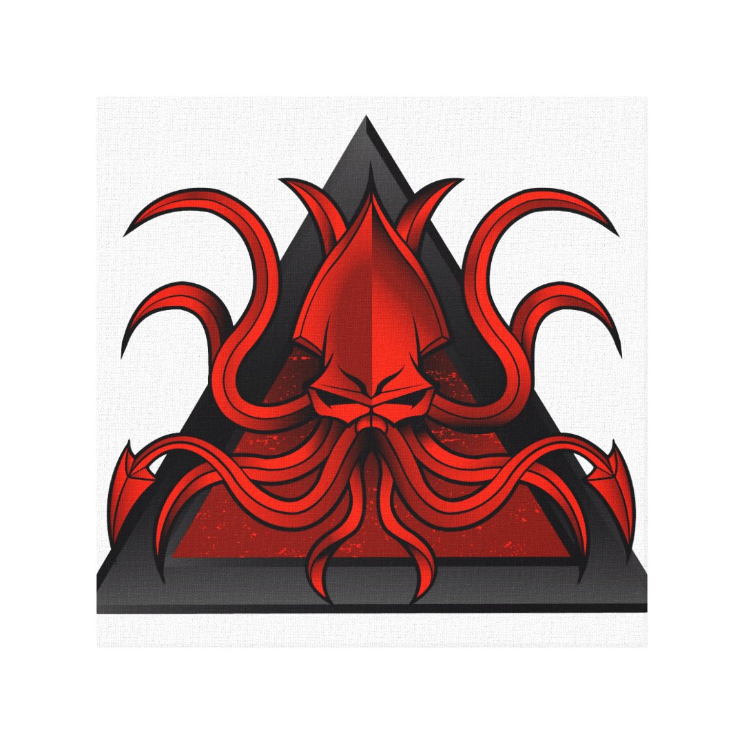 red kraken illustration canvas print | Zazzle