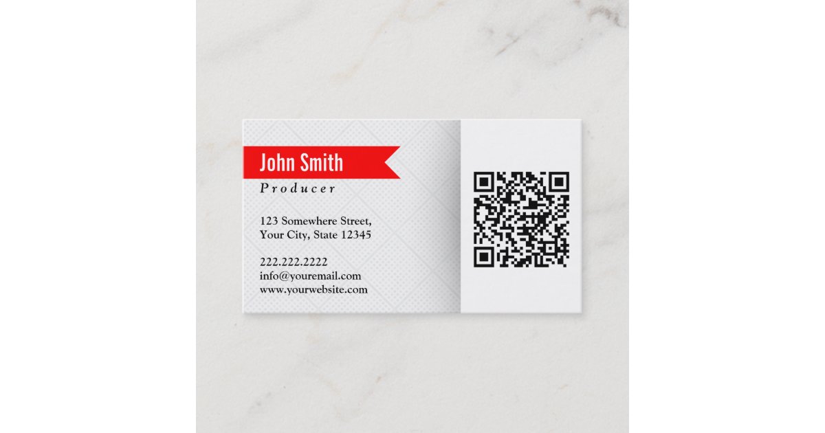 Red Label QR Code Producer Business Card | Zazzle