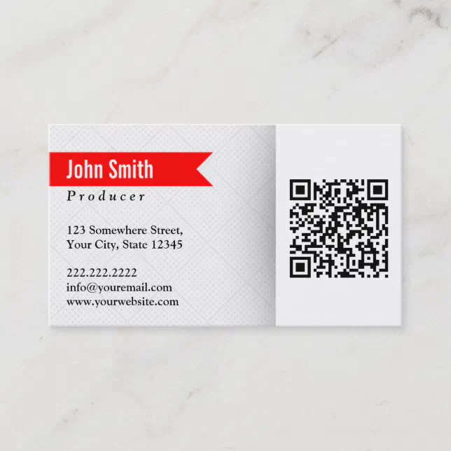 Red Label QR Code Producer Business Card | Zazzle