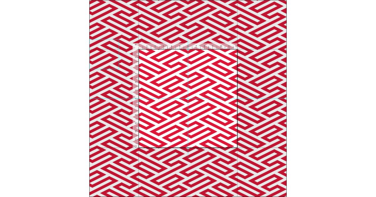 Red Labyrinth Maze Geometric Fabric | Zazzle