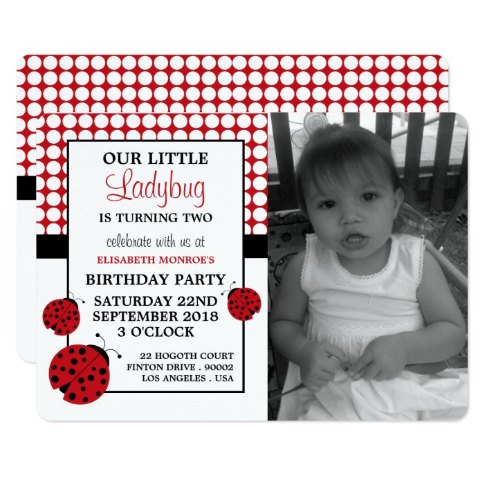 Red Ladybug Children's Birthday Party Invitation | Zazzle.com