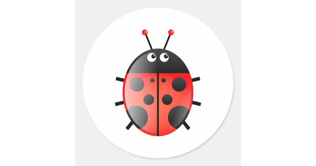 Red Ladybug Classic Round Sticker | Zazzle