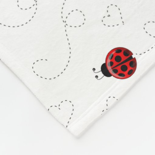Red Ladybug Pattern Personalized Fleece Blanket | Zazzle