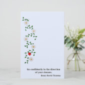 Red Ladybug, White Daisies, Encouragement Stationery | Zazzle