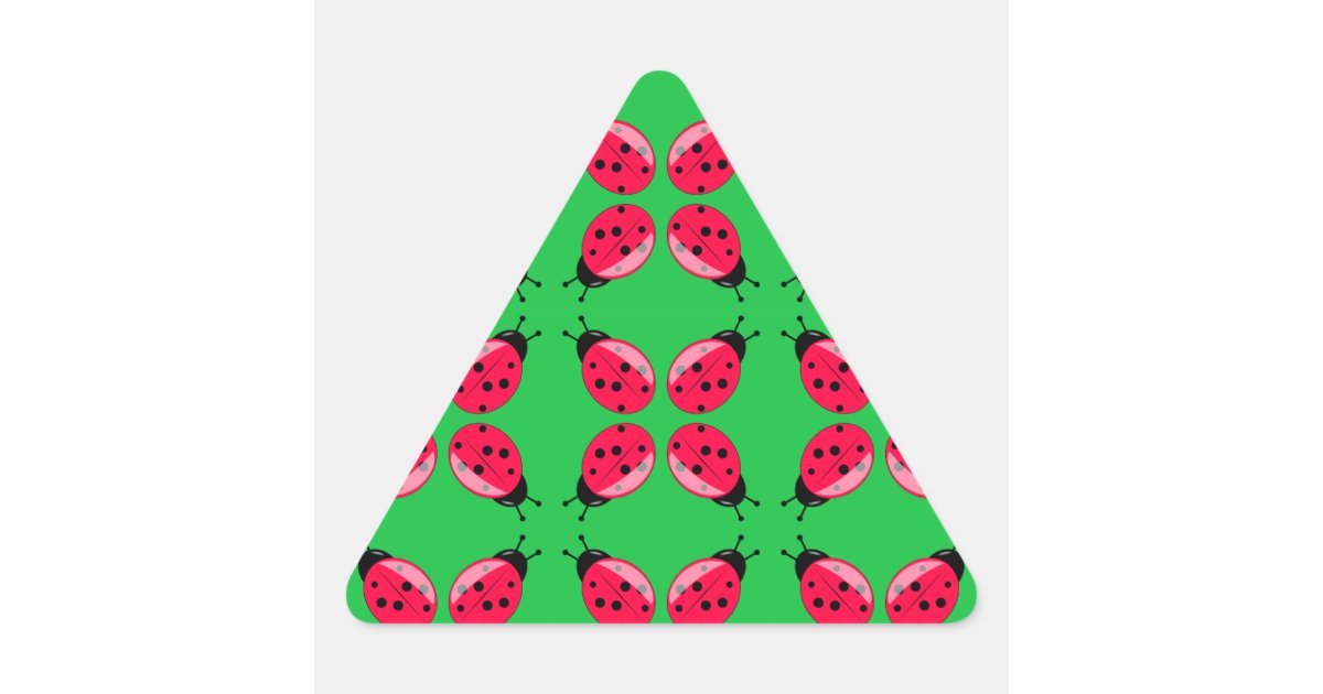 Red Ladybugs Triangle Sticker | Zazzle