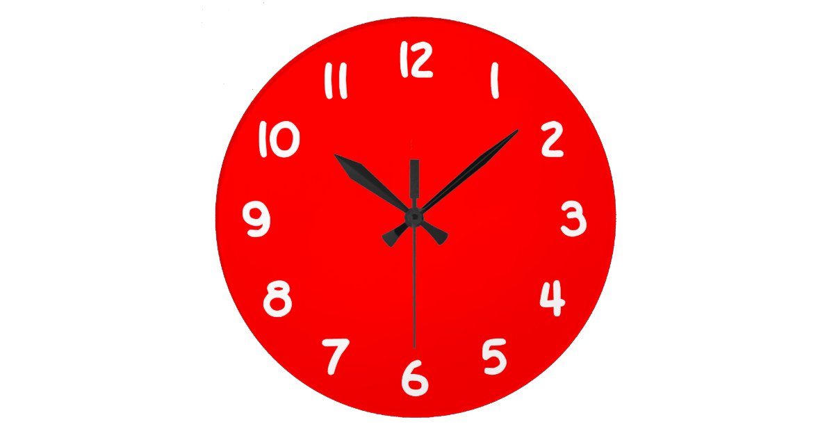 Red Large Clock | Zazzle