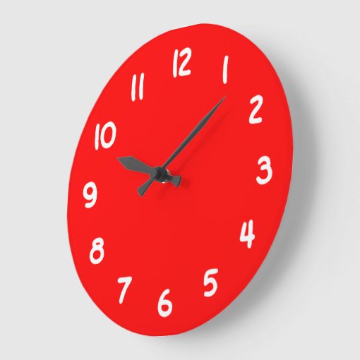 Red Large Clock | Zazzle