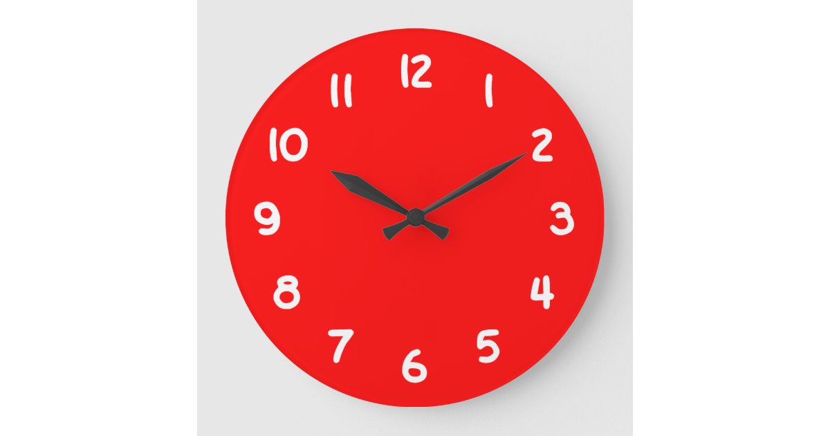 Red Large Clock | Zazzle
