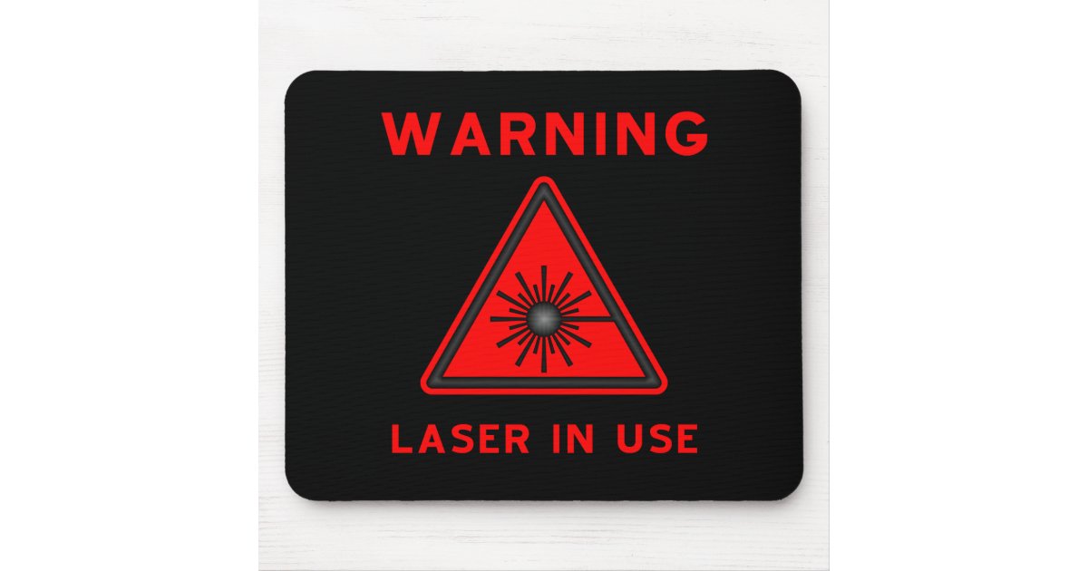 Red Laser Warning Symbol Mousepad | Zazzle