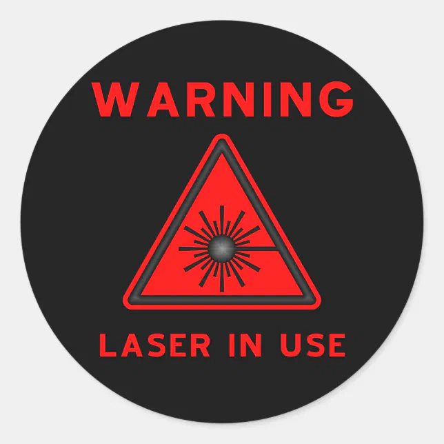 Red Laser Warning Symbol Sticker | Zazzle