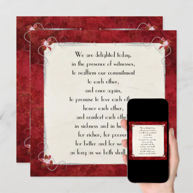 Red Leaf Border Vow Renewal Invitation | Zazzle