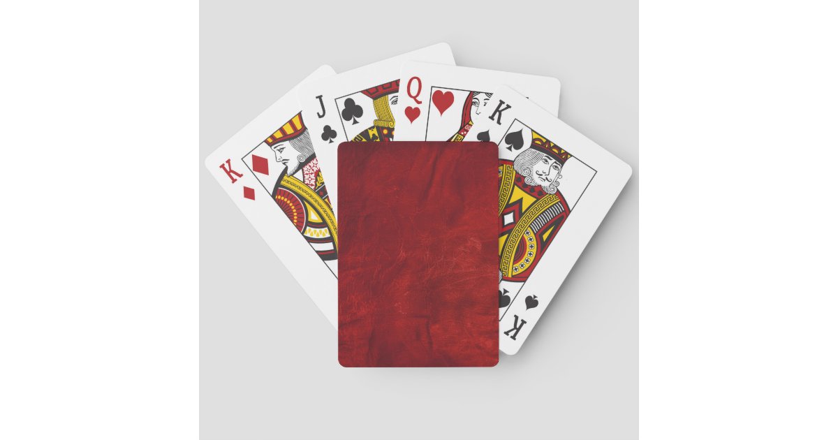 red leather abstract poker cards | Zazzle