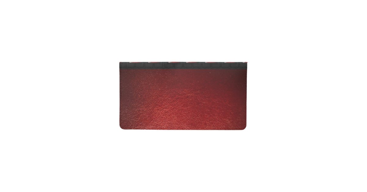 Red Leather Black Texture Checkbook Cover | Zazzle