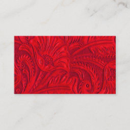 Red Leather Print Business Cards | Zazzle