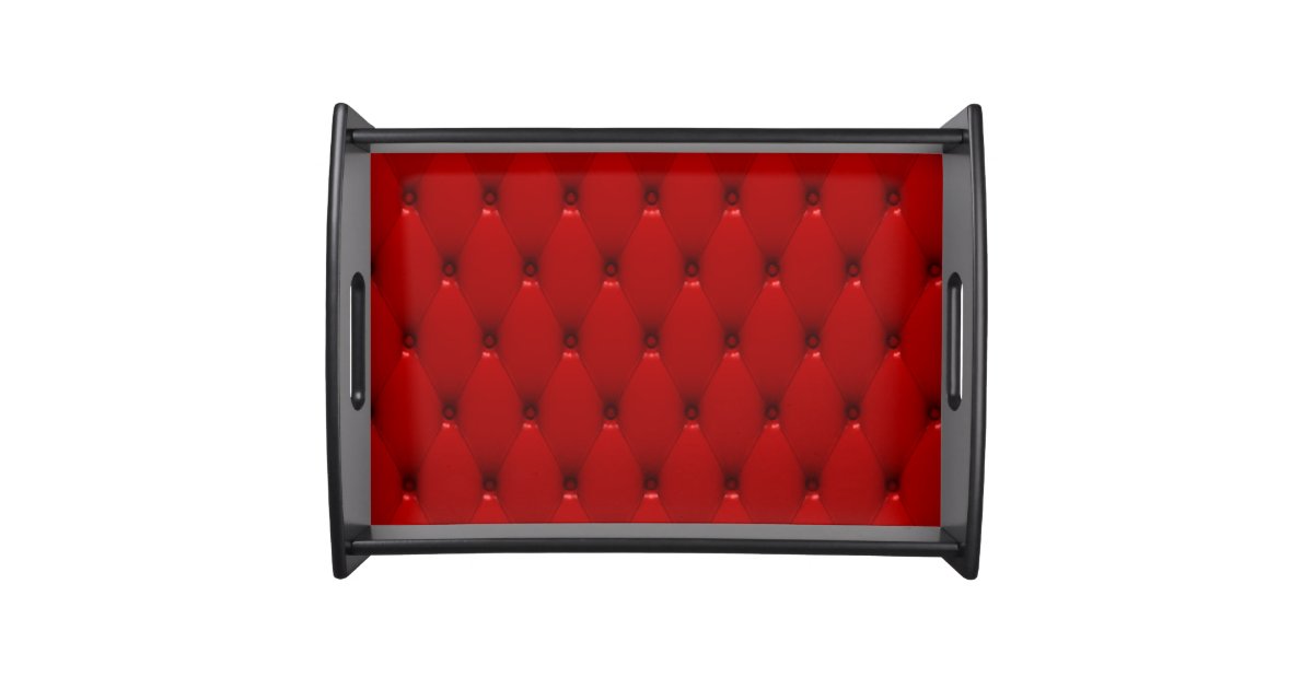 RED LEATHER SERVING TRAY | Zazzle